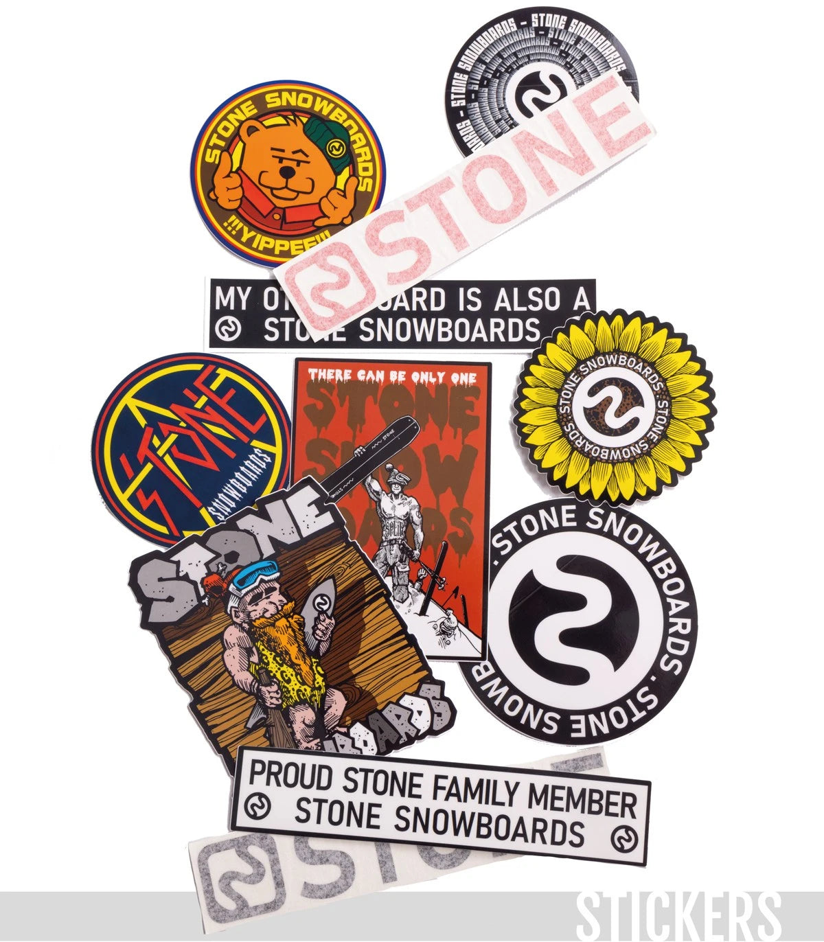 Set of 12 stickers - Stone Snowboards – Stone Snowboards Canada